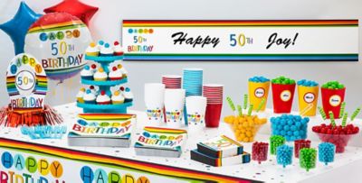 Rainbow 50th Birthday Party Supplies - Rainbow 50th Birthday Party ...